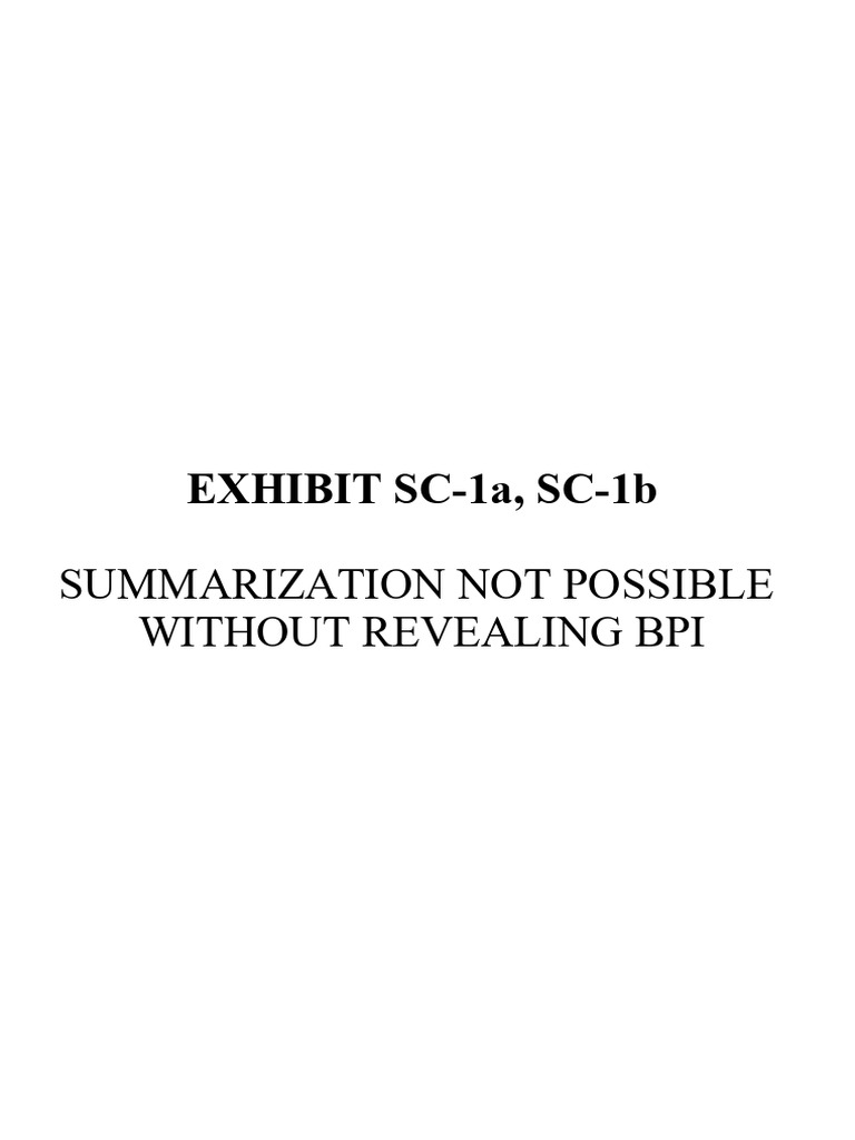 EXHIBIT SC-1a, SC-1b: Summarization Not Possible Without Revealing Bpi | PDF | Vietnam