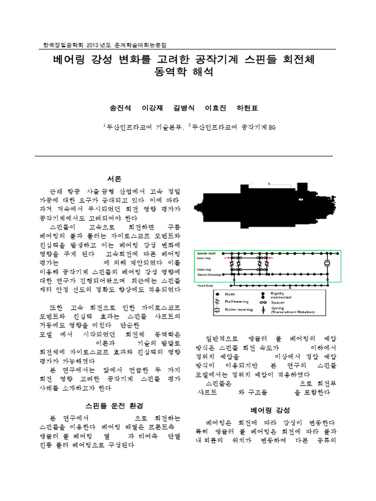 Rotor-Dynamics Analysis of Machine Tool Spindle With Bearing Varying Stiffness | PDF