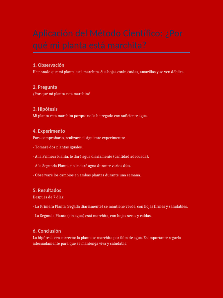 Método Científico Planta Marchita Vs Viva Pdf