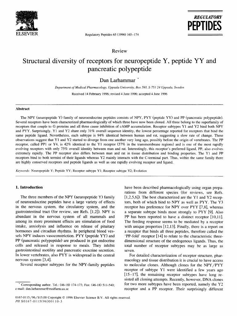 Structural Diversity of Receptors For Ne | PDF | Biology | Molecular ...