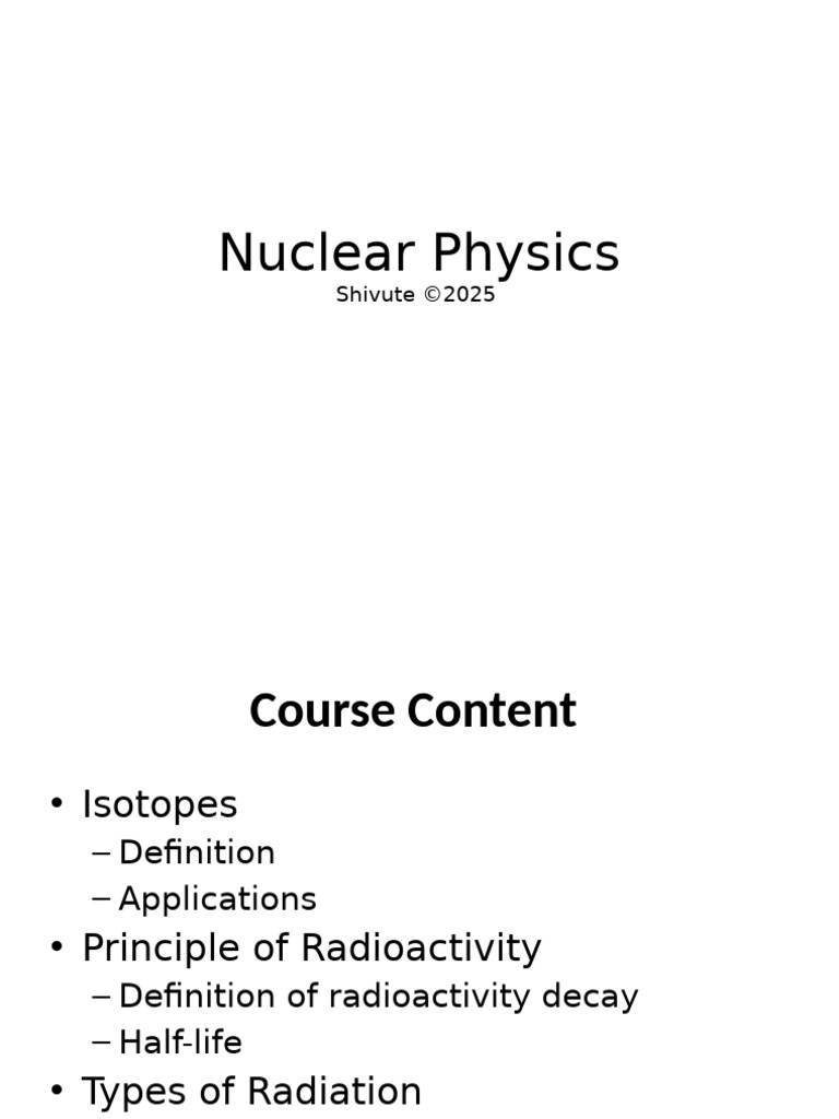 Nuclear Physics | PDF | Radioactive Decay | Gamma Ray