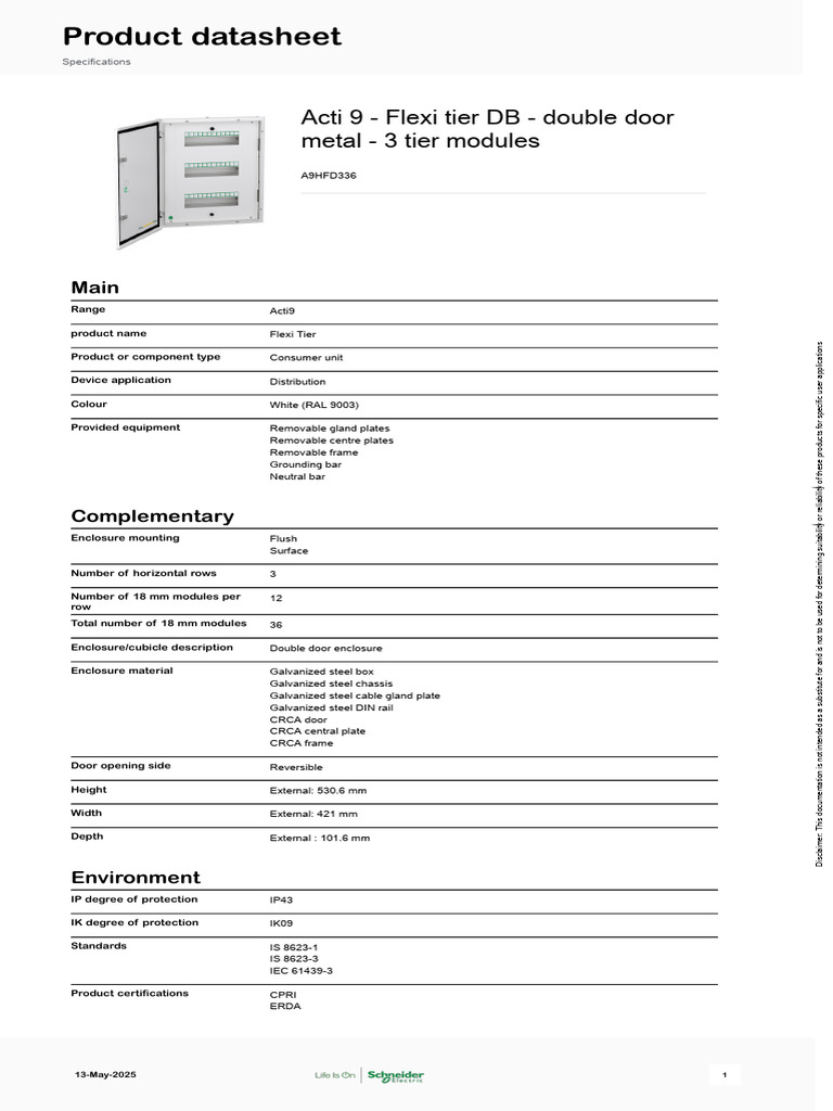 Schneider Electric Acti-9 A9HFD336 | PDF | Recycling | Economy And The ...