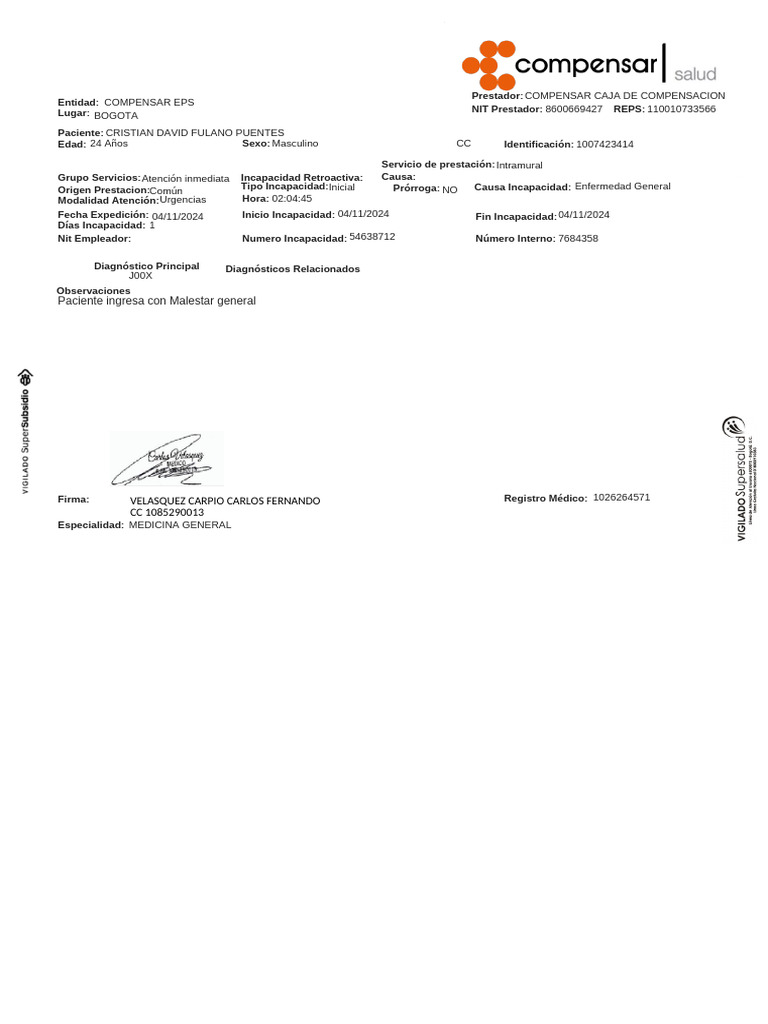 Compensar Cristian Inc | PDF