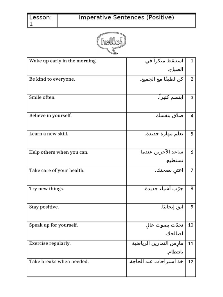 Imperative Sentences | PDF
