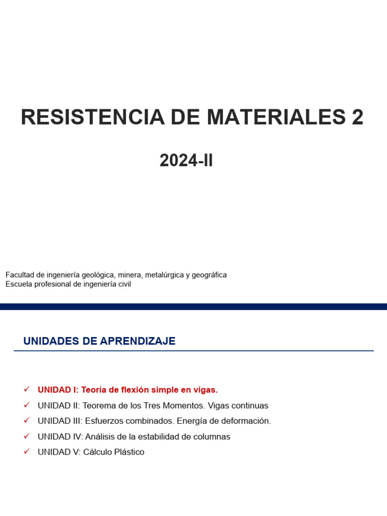 S2 Sesión 2 R2 Unidad 1 Flexión Area de Momentos | PDF | Resistencia de materiales | Viga ...