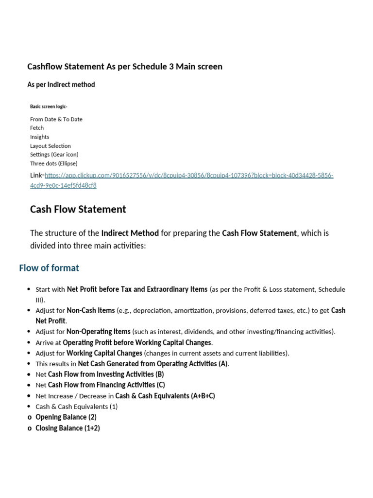 Indirect Method Cash Flow Statement Guide | PDF | Cash Flow Statement ...
