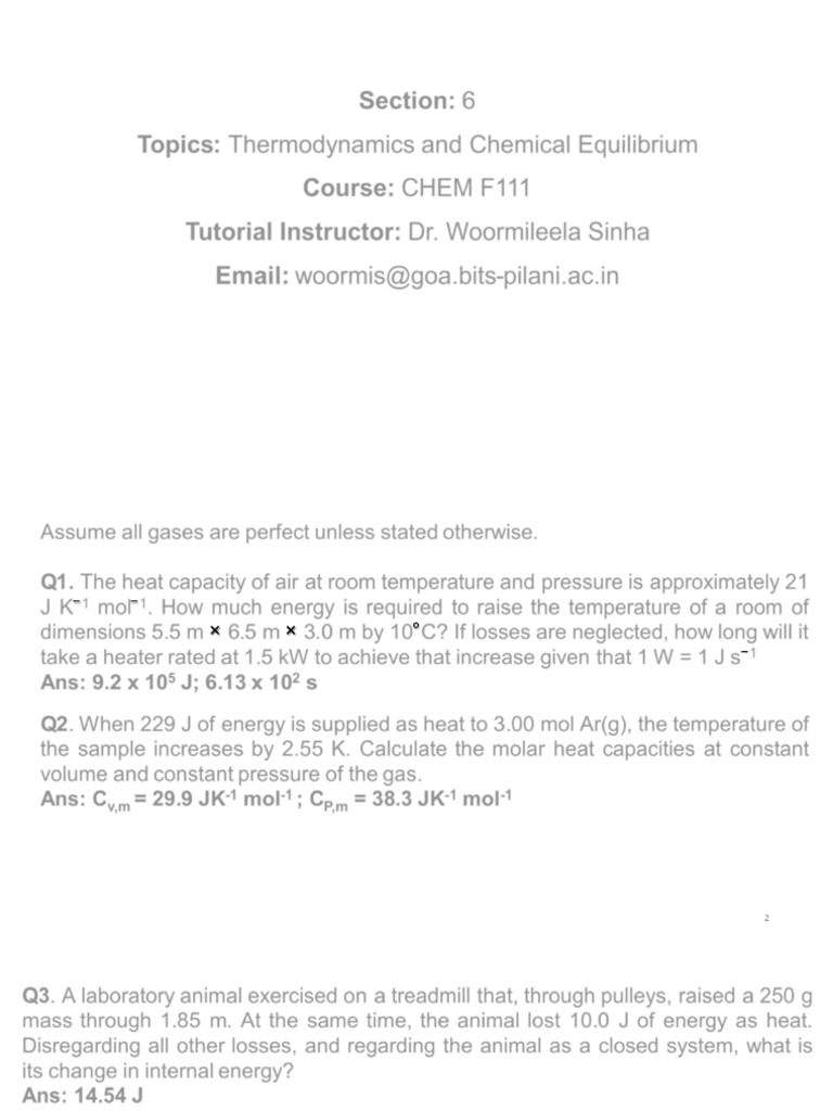 Thermodynamics and Chemical Equilibrium - Total | PDF | Gibbs Free ...