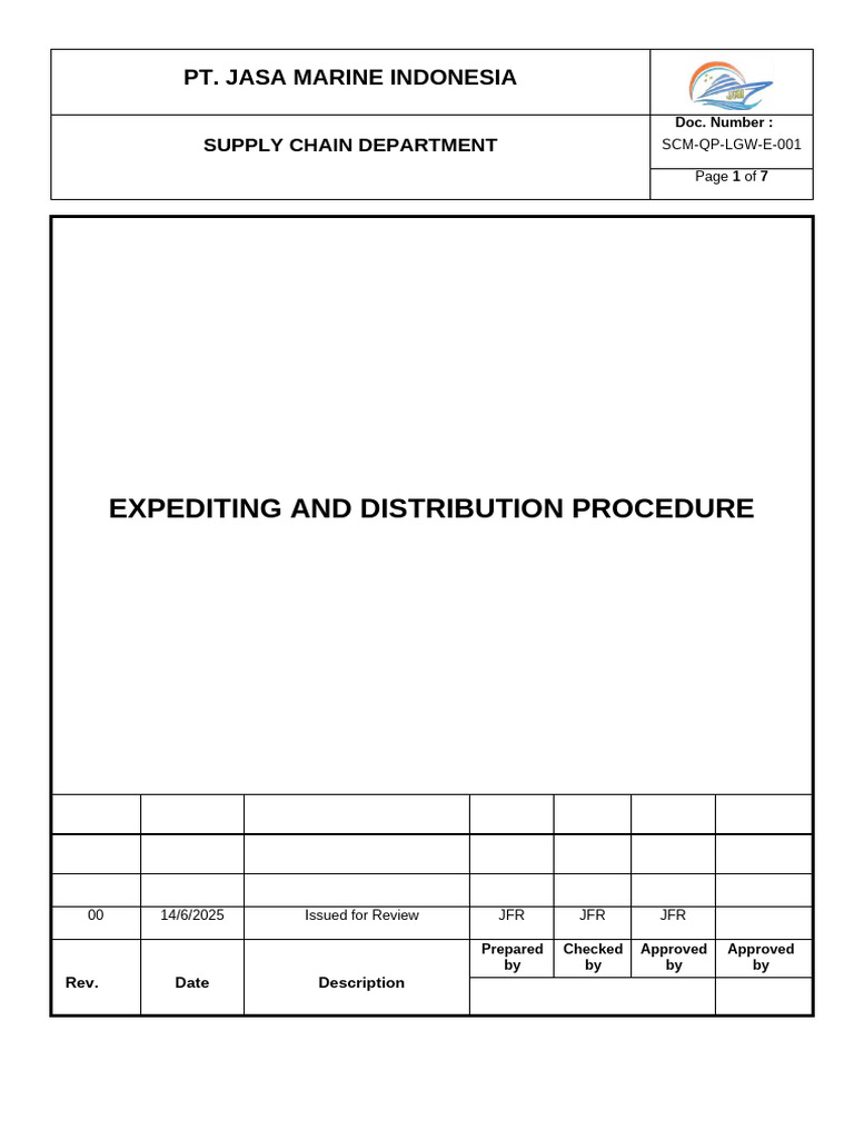 Scm-Qp-Lgw-E-001 Expediting and Distribution Procedure - Final | PDF ...