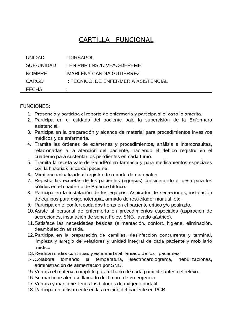 Cartilla de Tecnico de Enfermeria | PDF | Enfermería | Ciencias de la Salud