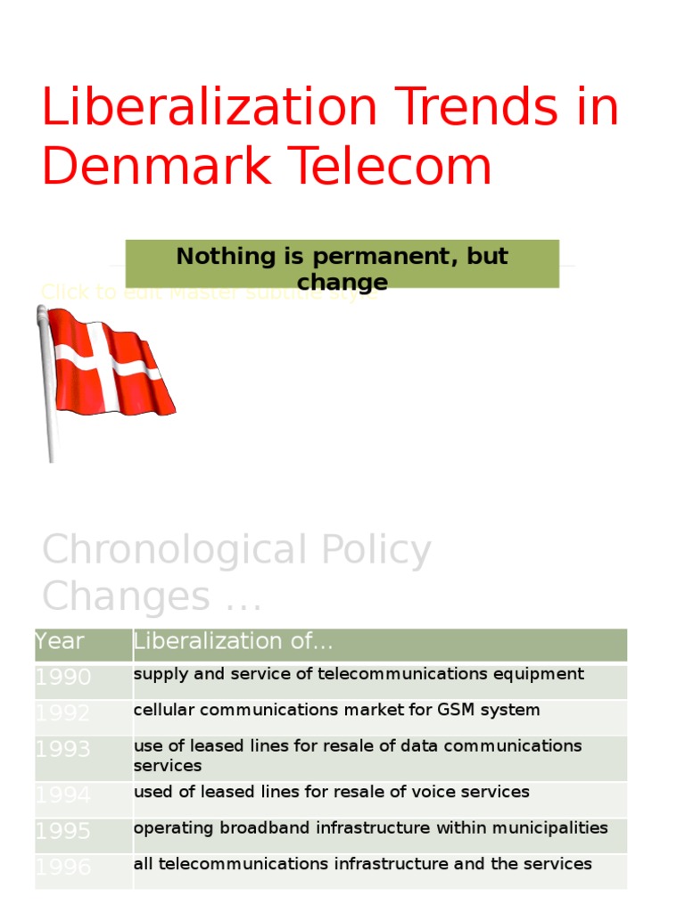 Liberalization Trends in Denmark Telecom: Nothing Is Permanent, But ...