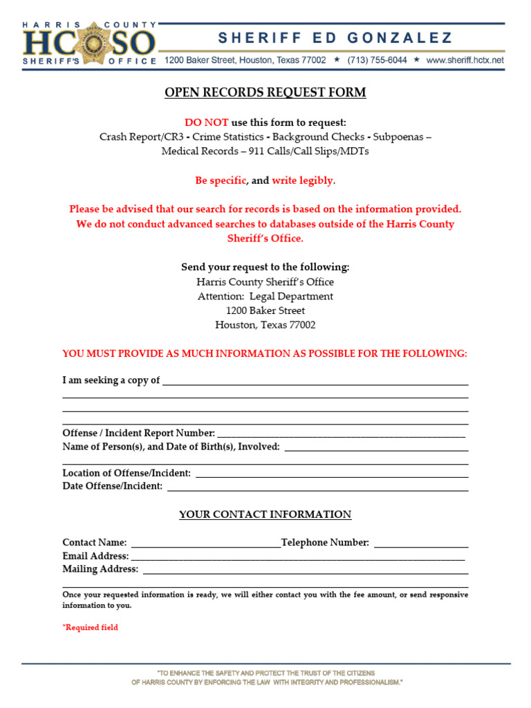 Open Records Request Form - Other Records | PDF