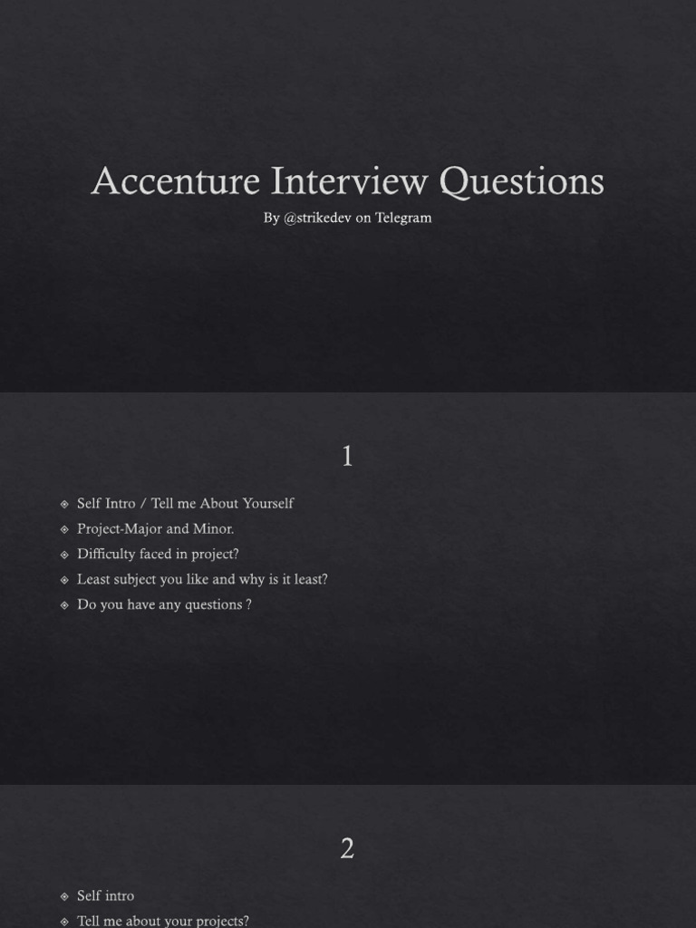 Accenture Interview Questions | PDF