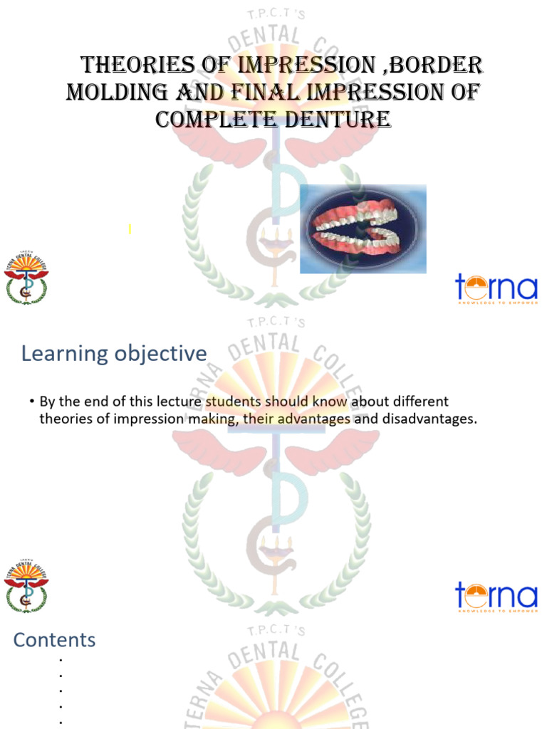 Theories of Impression Border Molding and FINAL IMPRESSIO OF COMPLETE ...