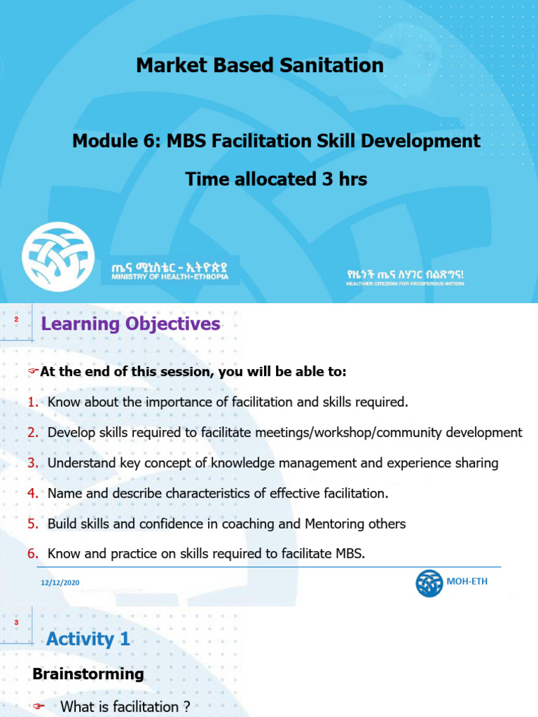 MBS Training Manual Module 6 Facilitation Skill | PDF | Mentorship ...