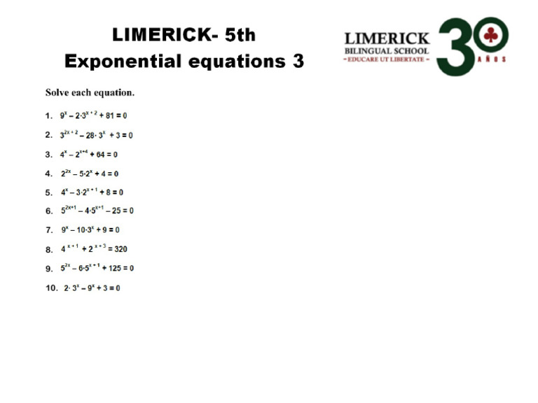 Exponential Equations 3 | PDF
