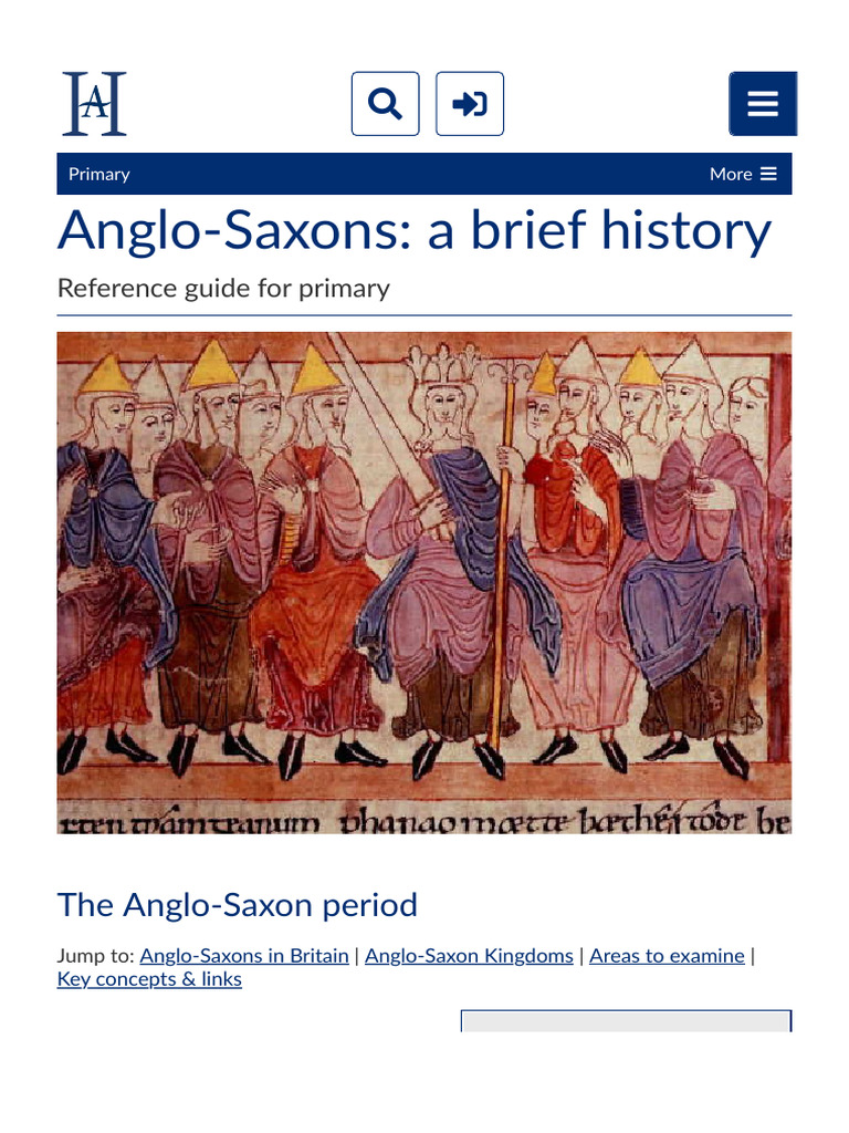 Anglo-Saxons - A Brief History - Historical Association | PDF | Wessex | Anglo Saxons