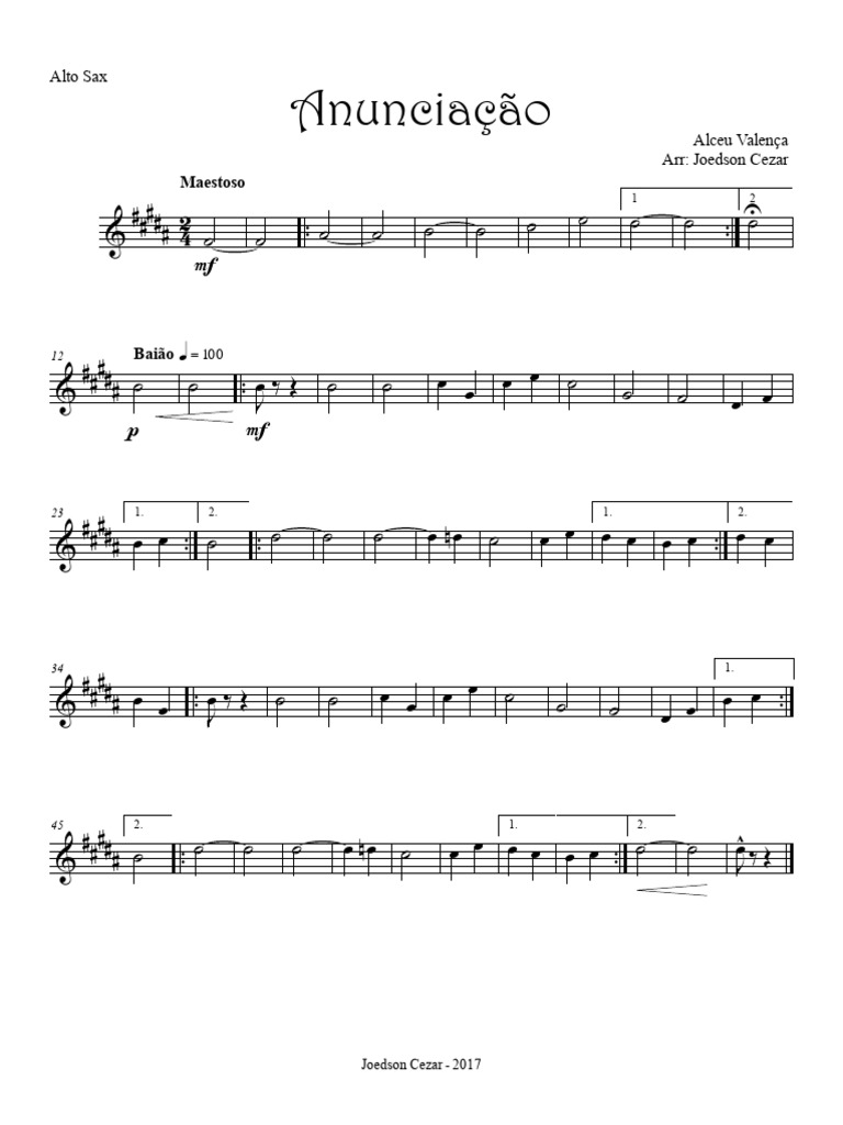 Anunciação - Alto Sax | PDF