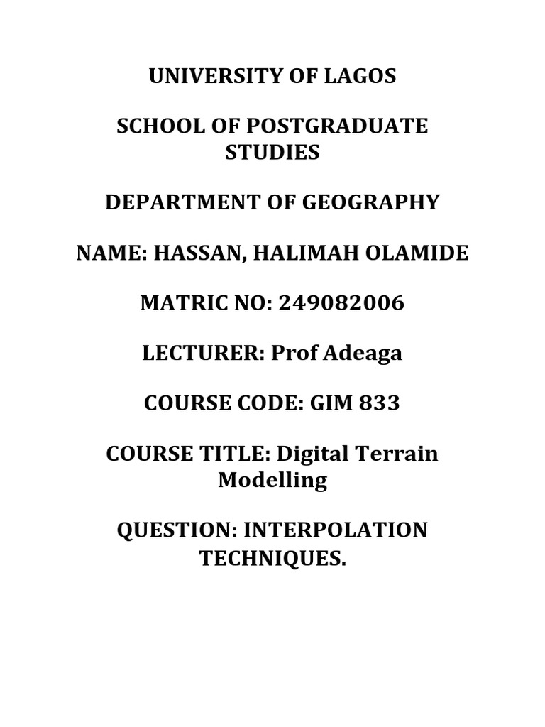 Hassan, Halimah Olamide Interpolation Terrain | PDF | Support Vector Machine | Cross Validation ...