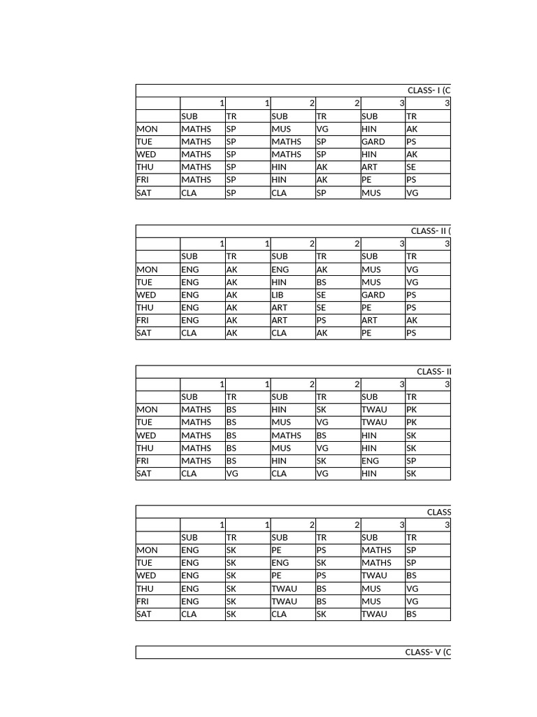 Primary Timetable 2025-26 | PDF