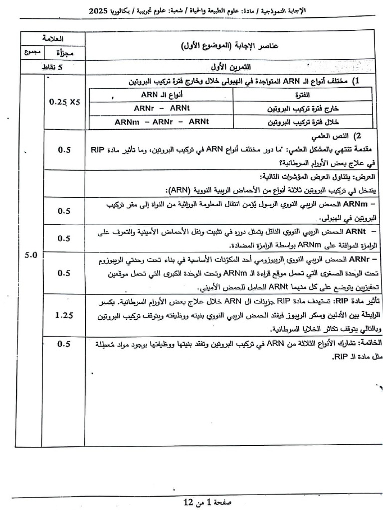 Correction Bac Sci Sciences 2025 | PDF