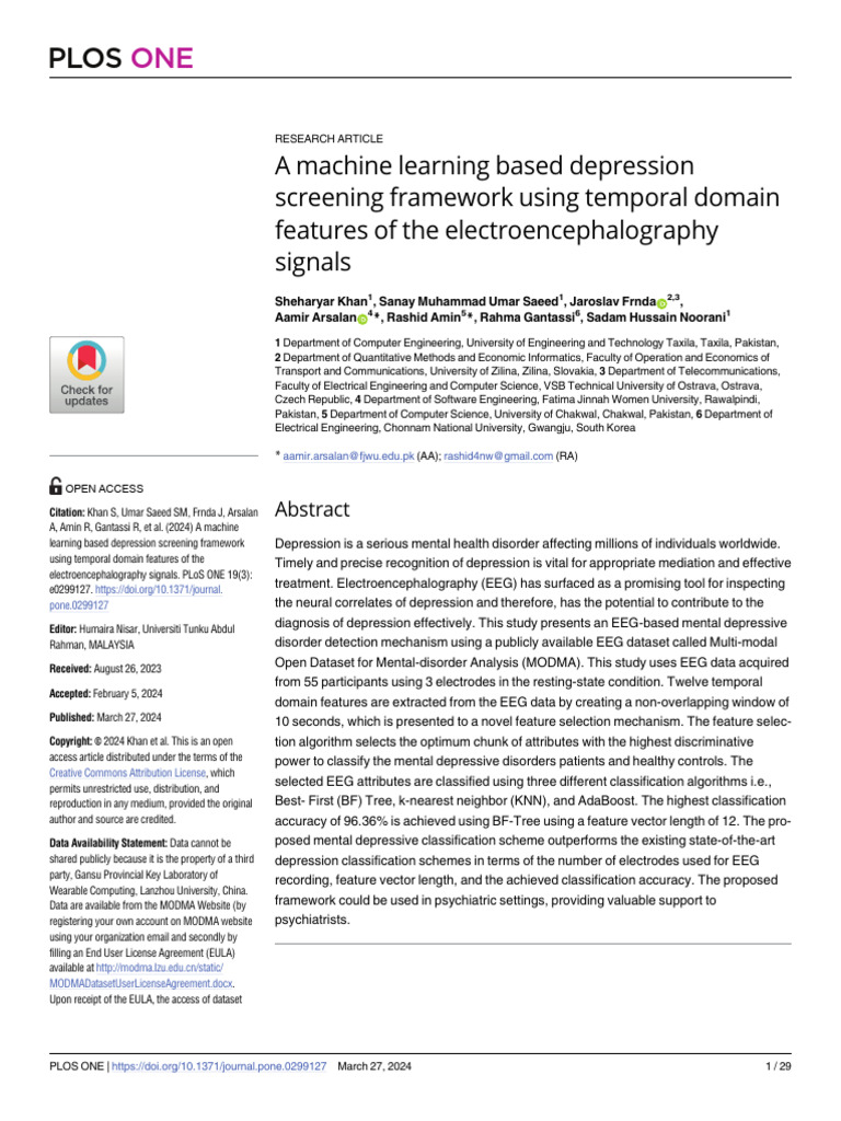 A Machine Learning Based Depression Screening Framework Using Temporal ...