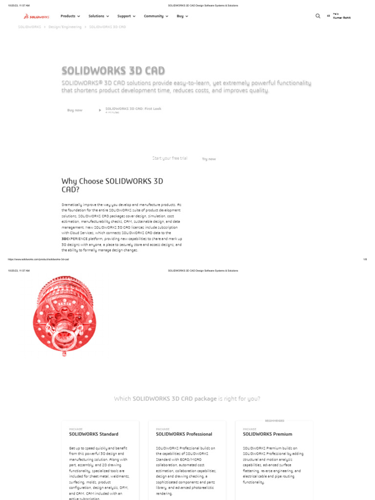 SOLIDWORKS 3D CAD Software Overview | PDF | Computer Aided Design | 3 D ...