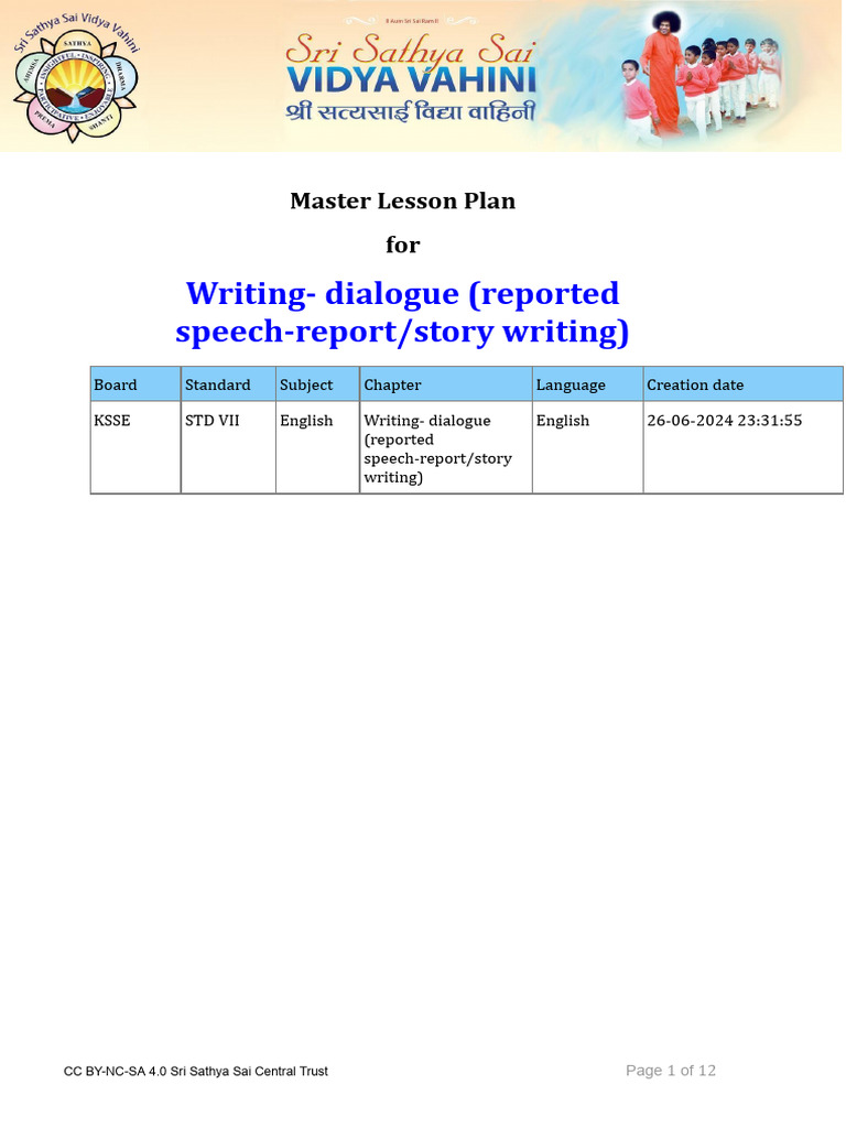 Grade 7 Writing Dialogue Lesson Plan | PDF | Lesson Plan | Teachers