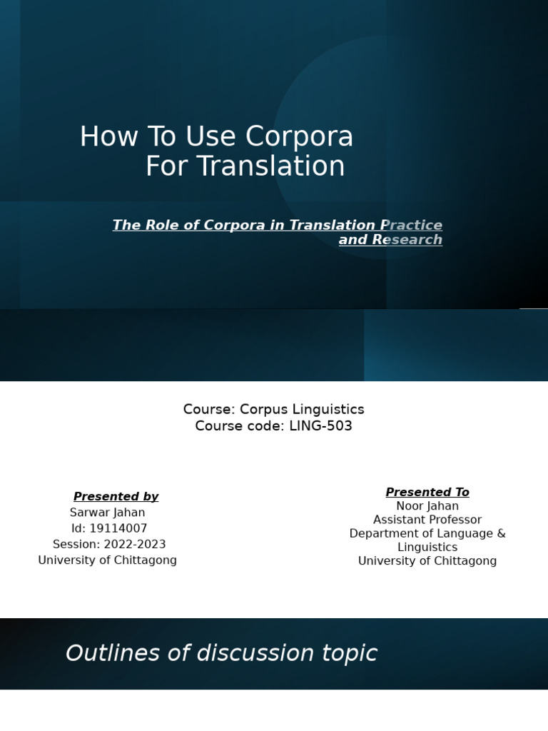 Using Corpora for Effective Translation | PDF | Translations | Linguistics