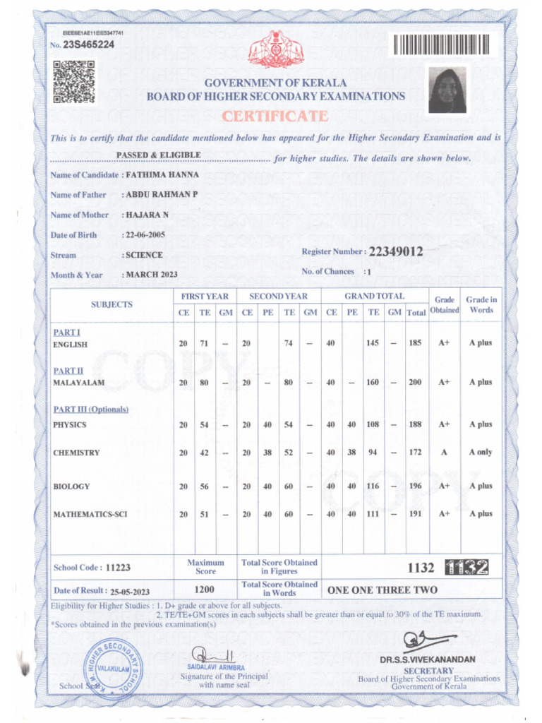 Fathima Hanna Plustwo | PDF