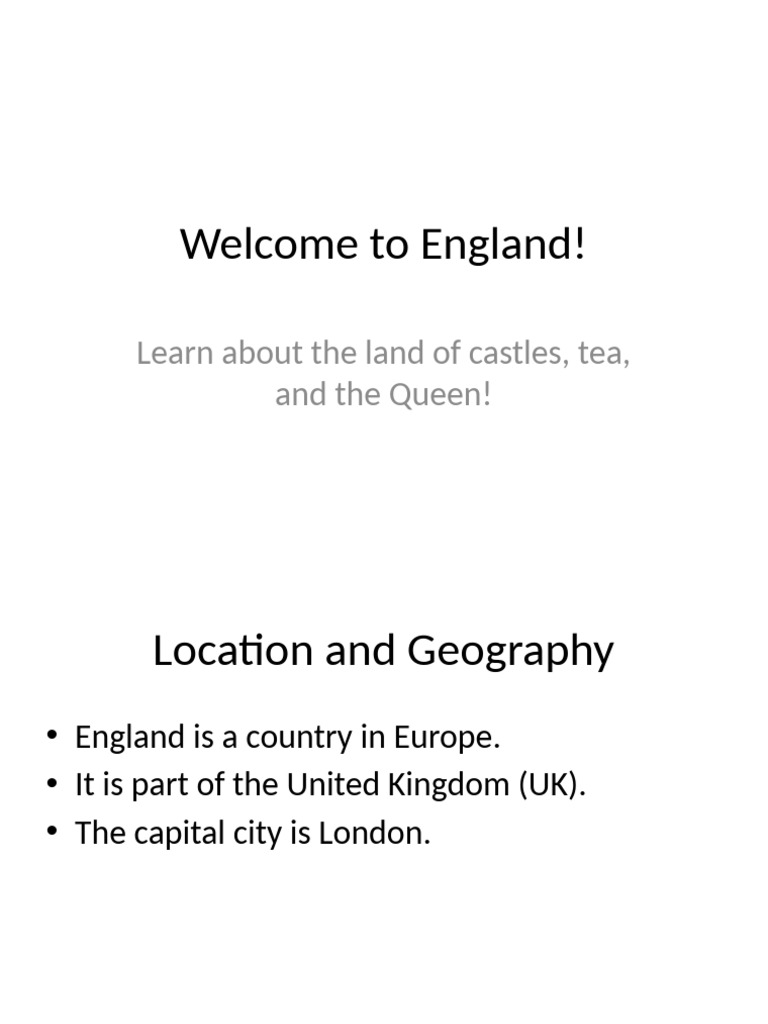 England Presentation For Kids (Autosaved) | PDF