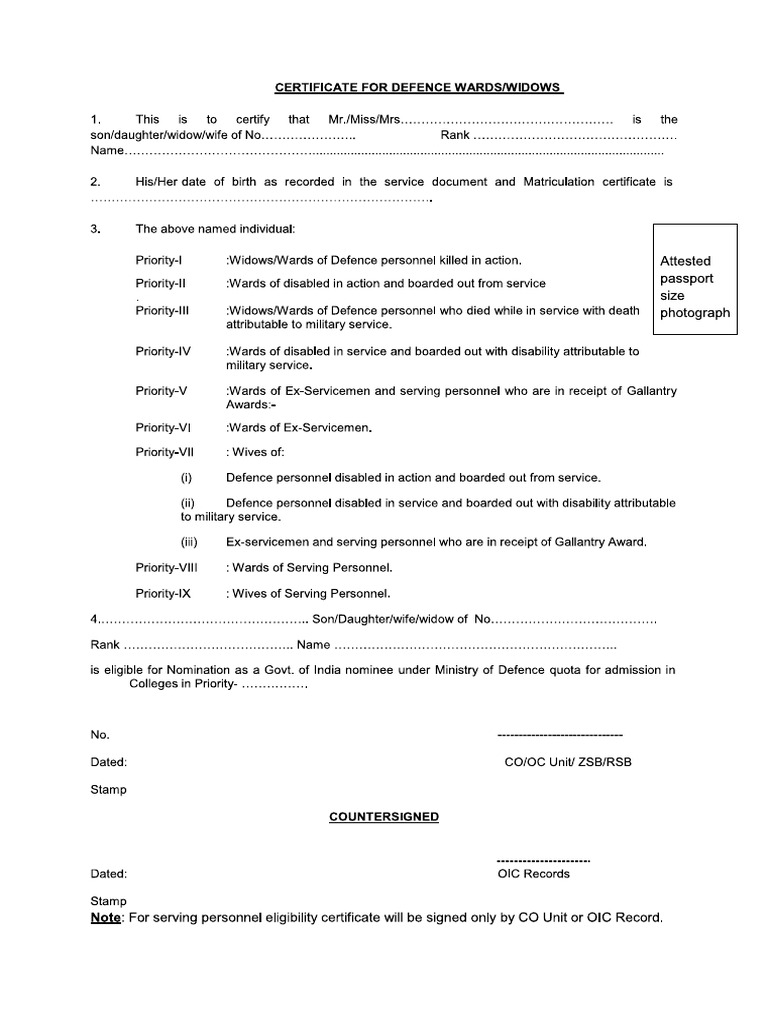 Defence Certificate | PDF