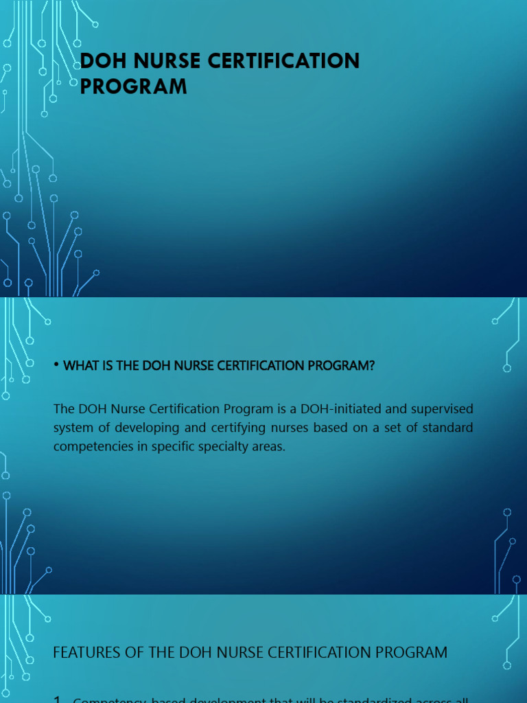 DOH Nurse Certification Overview | PDF | Respiratory Diseases | Nursing
