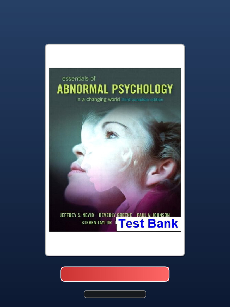Complete Bundle Essentials of Abnormal Psychology Third Canadian ...