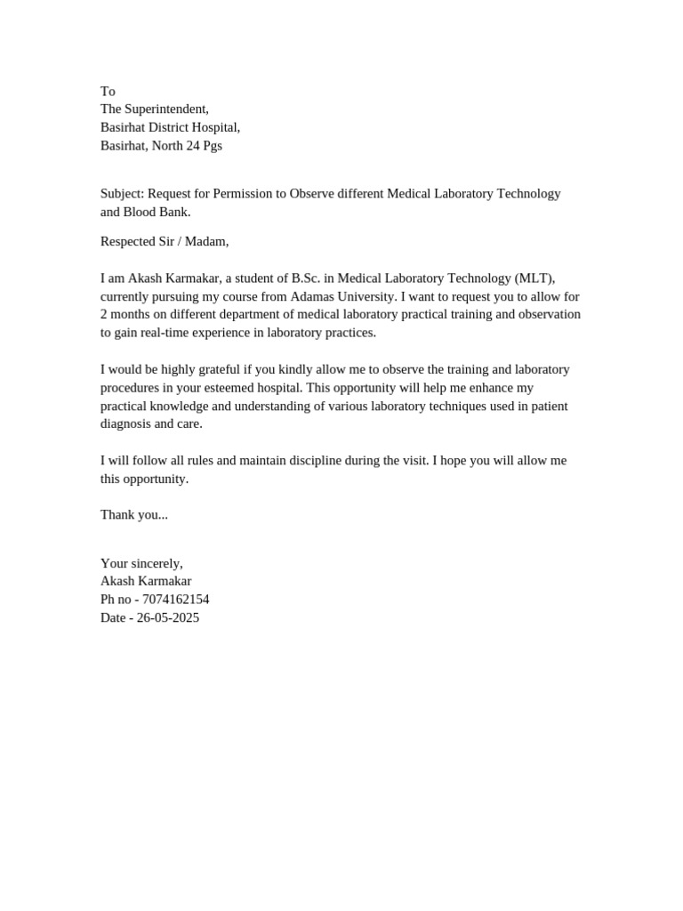 MLT Observation Request Letter | PDF