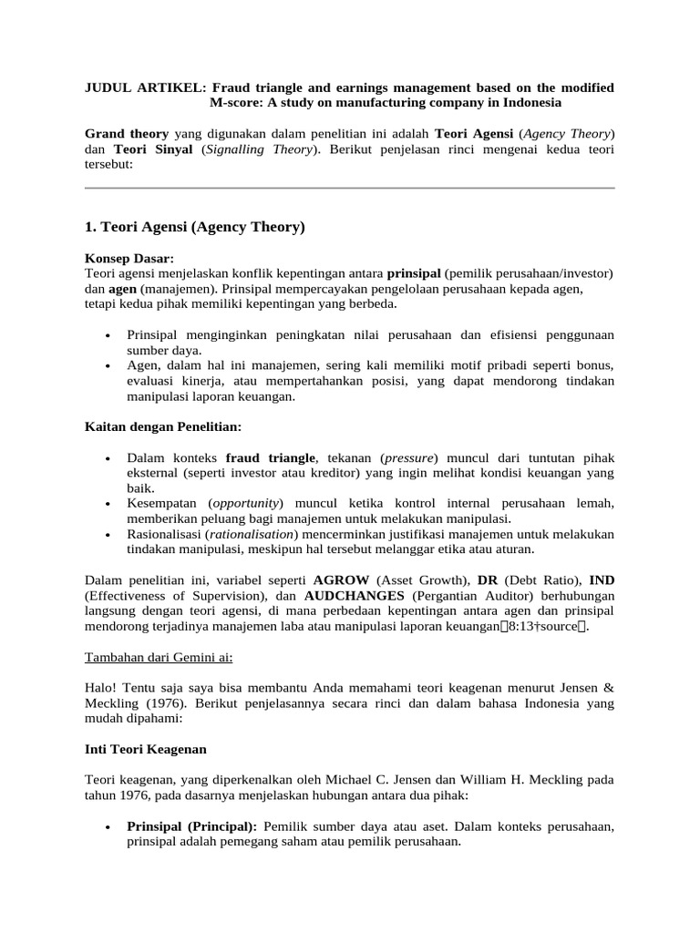 Grand Theory Dalam Penelitian Artikel (Main) | PDF