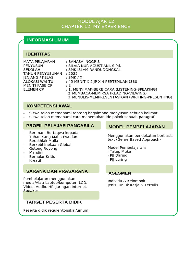 MODUL 12 Recount Text | PDF