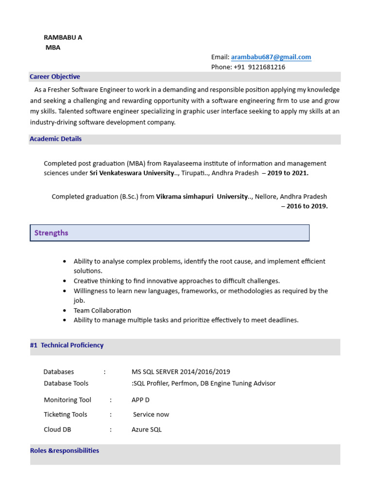 Rambabu MBA Fresher Resume | PDF | Machine Learning | Artificial Intelligence