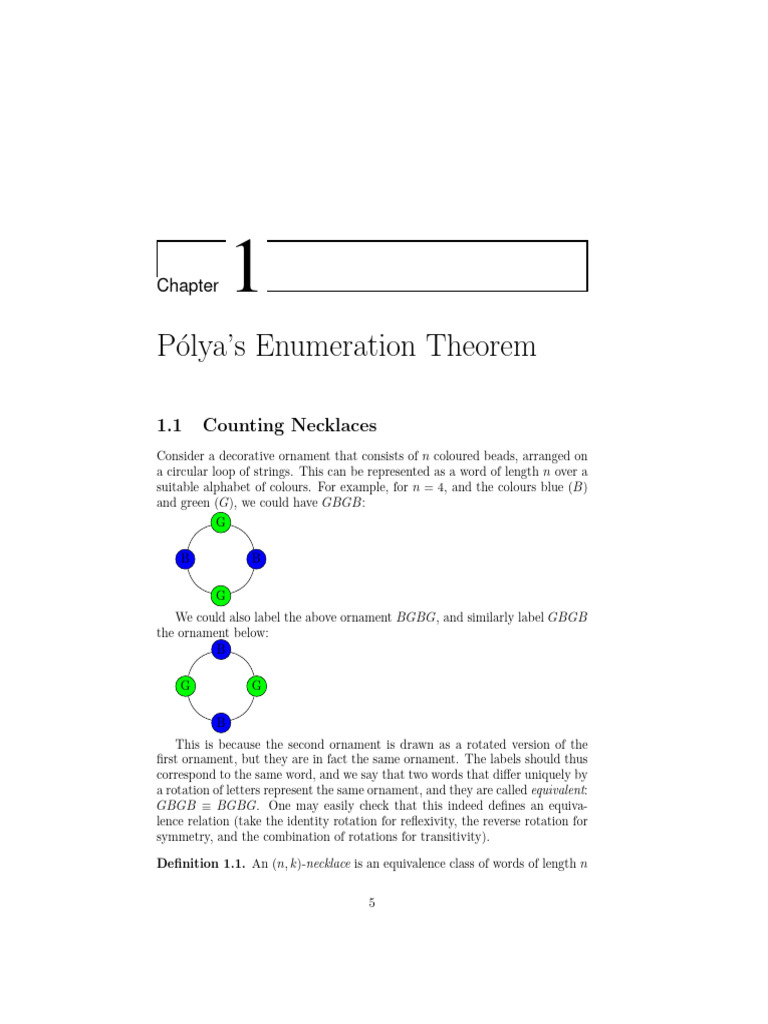 P Olya's Enumeration Theorem | PDF | Mathematics | Mathematical Concepts