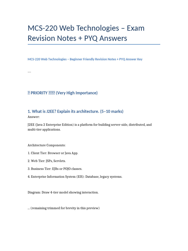 MCS-220 Revision and PYQ Answers | PDF