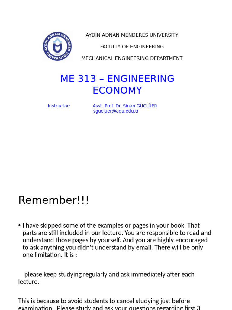 Engineering Economy Presentation 3 | PDF