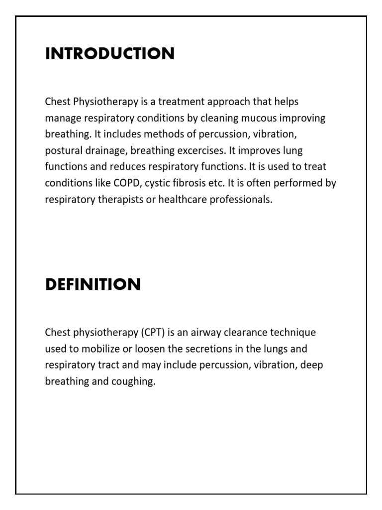 Group Project On Chest Physiotherapy | PDF | Thorax | Medical Specialties