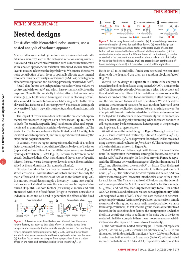 (2014) Nested Designs | PDF | Analysis Of Variance | Errors And Residuals
