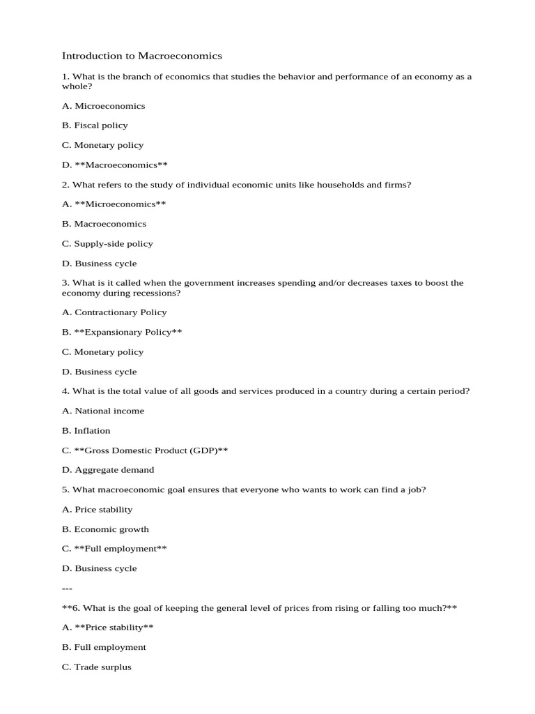 Introduction To Macroeconomics | PDF | Macroeconomics | Fiscal Policy