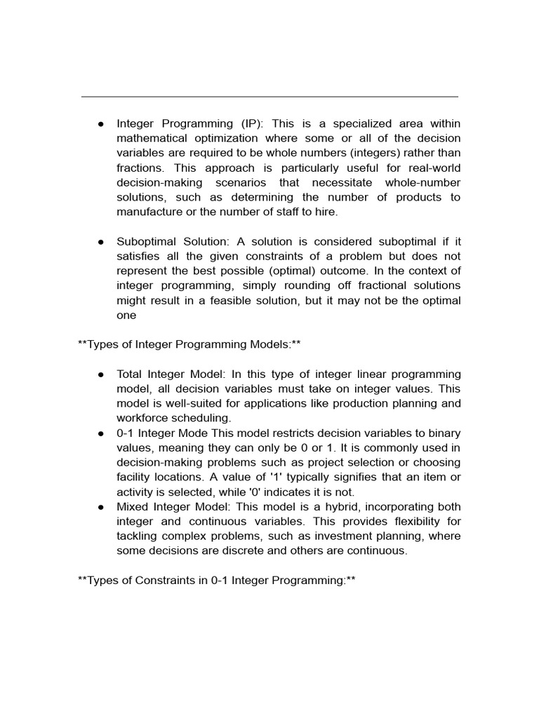 Midterms Reviewer in Management Science | PDF | Linear Programming ...