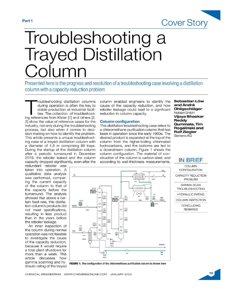 Troubleshooting A Trayed Distillation Column | PDF