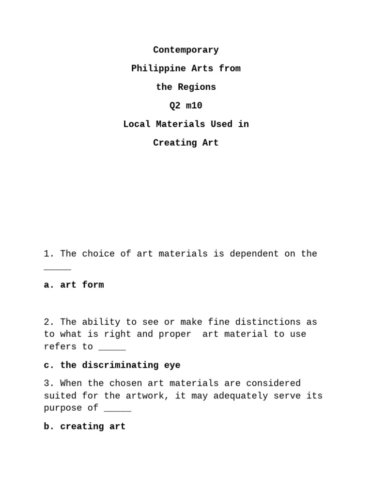 Cpar Reviewer | PDF | Coconut | Skill
