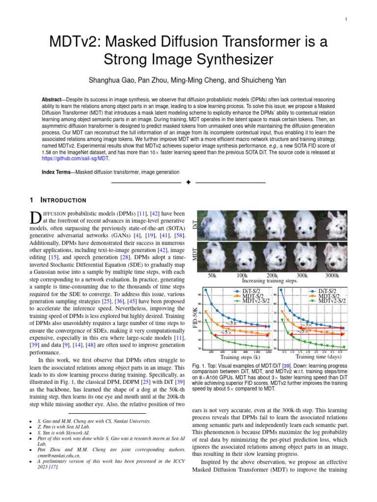 Advancements in Masked Diffusion Transformer | PDF | Computational ...