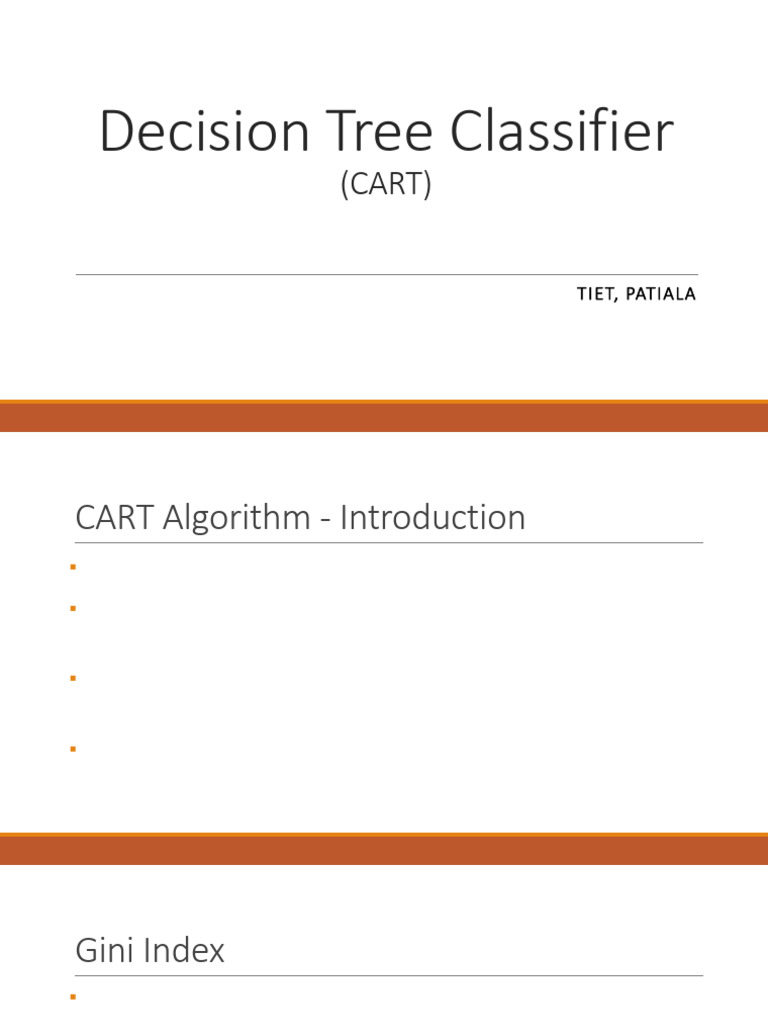 Decision Tree Classifier-CART | PDF | Applied Mathematics | Statistical Analysis