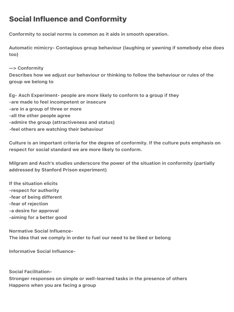 Social Influence and Conformity | PDF