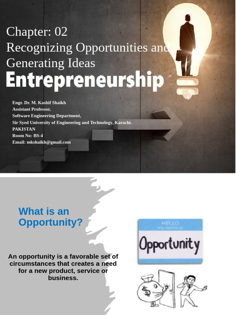Chapter02 - Recognizing Opportunities | PDF | Entrepreneurship | Creativity